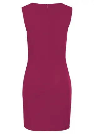 LASCANA Sleeveless Asymmetrical Hem Dress - Fuchsia
