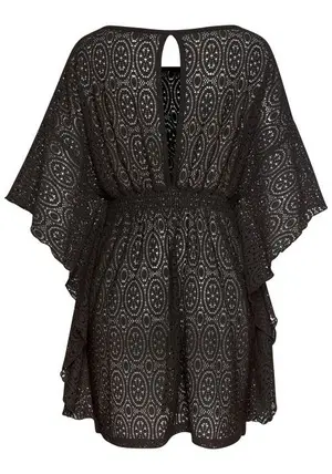 LASCANA Flowy Lace Cover Up - Black