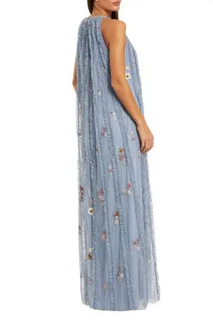 Mac Duggal Embellished Mesh Trapeze Gown