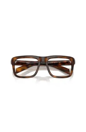 Prada 54mm Rectangle Optical Glasses - Tortoise