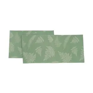 C&F HOME Botanical Fern Jacquard 100% Cotton Handwoven Table Runner 14" X 72 - Green