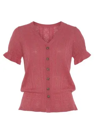LASCANA Short Sleeve Open Knit Top