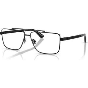 Versace 56mm Rectangle Optical Glasses - Black