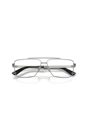 Versace 56mm Rectangle Optical Glasses - Grey