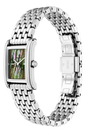 Tory Burch The Small Eleanor Mother-of-pearl Tank Bracelet Watch - Silver/abalone