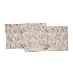 C&F HOME Natural Botanical 100% Cotton Graphic Print Table Runner 14" X 72 - Brown