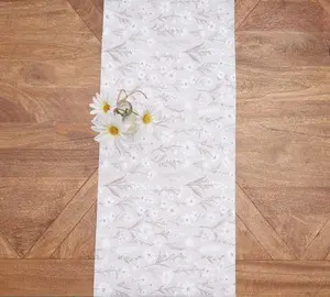 C&F HOME Natural Botanical 100% Cotton Graphic Print Table Runner 14" X 72