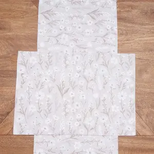 C&F HOME Natural Botanical 100% Cotton Graphic Print Table Runner 14" X 72