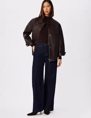Whistles Animal Print Roll Neck Top