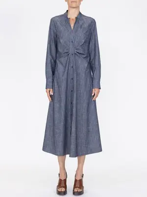 CALLAS MILANO Genny Long Sleeve Shirt Dress - Navy