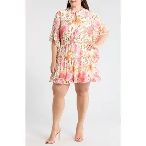 SUGARLIPS Maldonado Floral Ruffle Trim Dress
