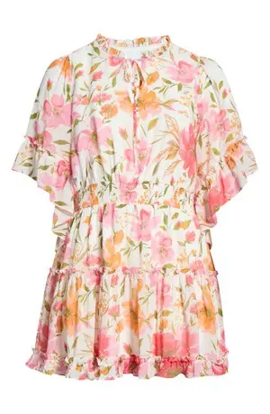 SUGARLIPS Maldonado Floral Ruffle Trim Dress