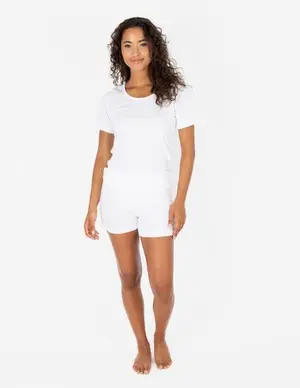 LEVERET Short Cotton Solid Pajama Set White