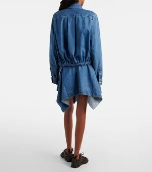 Loewe Double Belted Denim Miniskirt - Blue