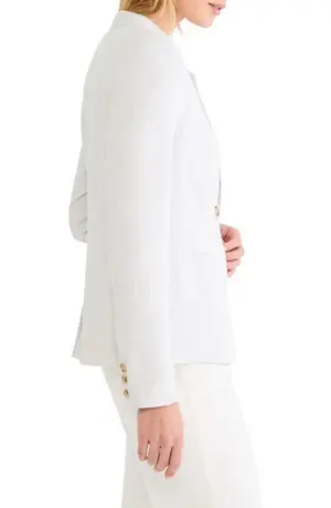 NIC+ZOE Eva Linen-blend Blazer - Silver Wisp