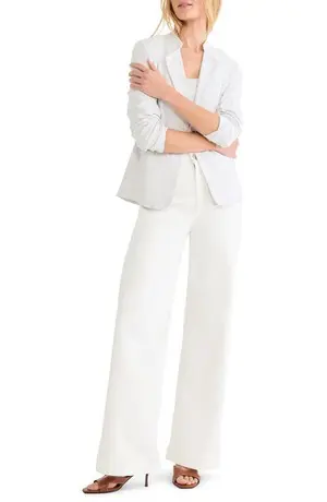 NIC+ZOE Eva Linen-blend Blazer - Silver Wisp