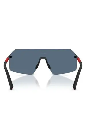 Prada 136mm Shield Sunglasses - Black/dark Blue