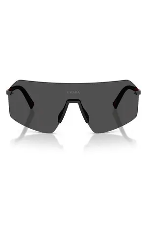 Prada 136mm Shield Sunglasses Black/dark Grey