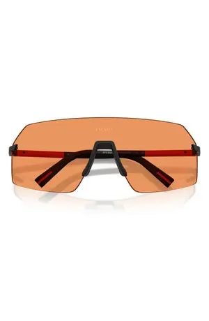 Prada 136mm Shield Sunglasses - Black/orange