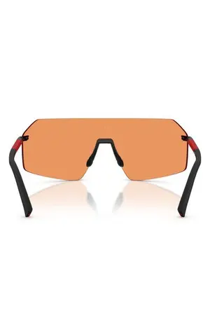Prada 136mm Shield Sunglasses - Black/orange