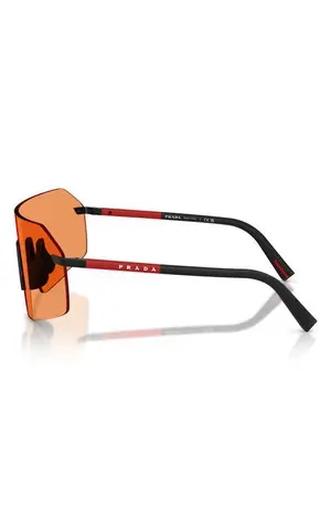 Prada 136mm Shield Sunglasses - Black/orange