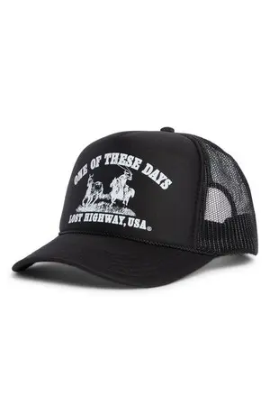 ONE OF THESE DAYS ONE OF THESE DAYS Lost Highway Trucker Hat Black