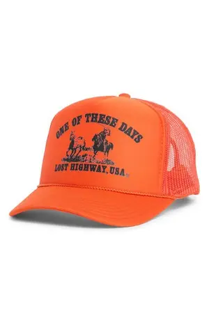 ONE OF THESE DAYS ONE OF THESE DAYS Lost Highway Trucker Hat Orange