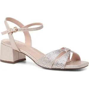 PARADOX LONDON PINK Marquise Embellished Ankle Strap Sandal - Champagne