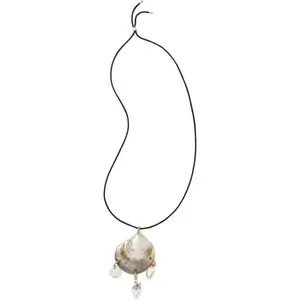 Tory Burch Shell & Cultured Pearl Pendant Necklace