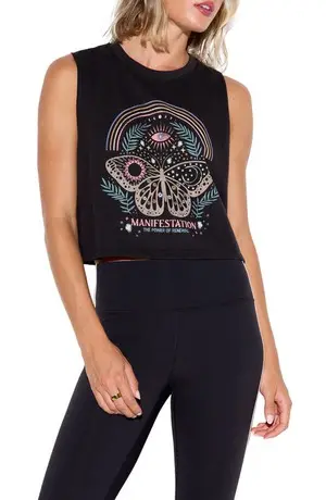 Spiritual Gangster Manifest Spirit Crop Top - Black