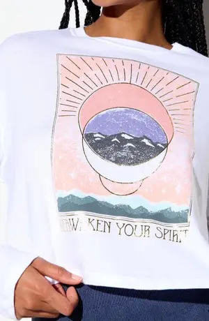 Spiritual Gangster Cosmic Connection Drew Long Sleeve Crop Top