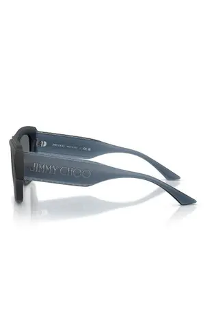 JIMMY CHOO 54mm Rectangular Sunglasses - Transparent Navy/grey