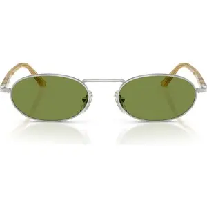 Persol 55mm Rectangular Sunglasses - Silver/green