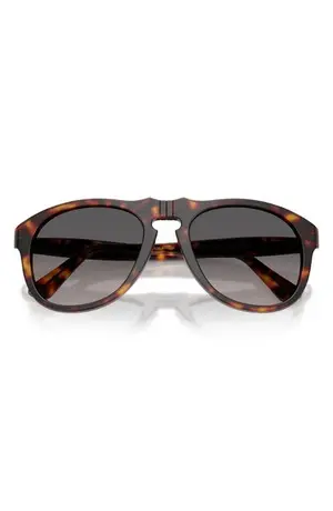 Persol 54mm Polarized Pilot Sunglasses - Havana/polar Gradient Grey