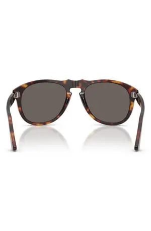 Persol 54mm Pilot Sunglasses - Havana/dark Grey