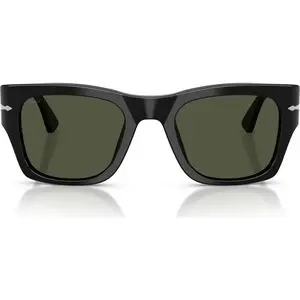 Persol 52mm Square Sunglasses - Black/green
