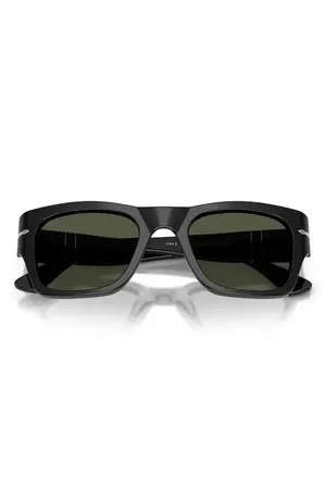 Persol 52mm Square Sunglasses - Black/green