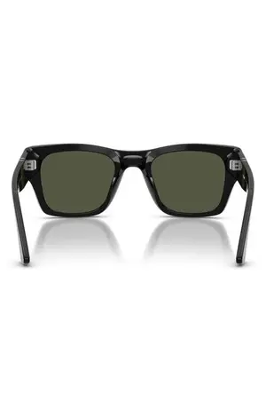 Persol 52mm Square Sunglasses - Black/green