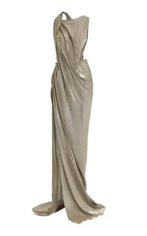 Maticevski Glow Up Draped Gown - Silver