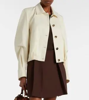 Loewe Cotton And Silk Blouson Jacket - White