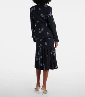 Erdem Wool And Cotton Jacquard Pencil Skirt