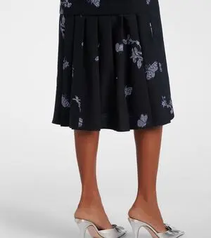Erdem Wool And Cotton Jacquard Pencil Skirt