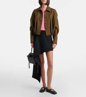 Loewe Draped Wool Miniskirt - Black