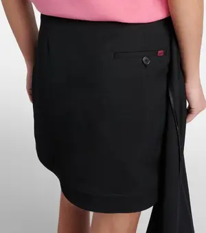 Loewe Draped Wool Miniskirt - Black