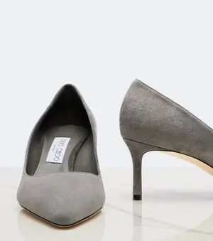 JIMMY CHOO Romy Suede Pointed Toe Pumps - Grey