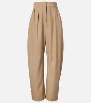 Loewe Wide-leg Wool Pants - Beige