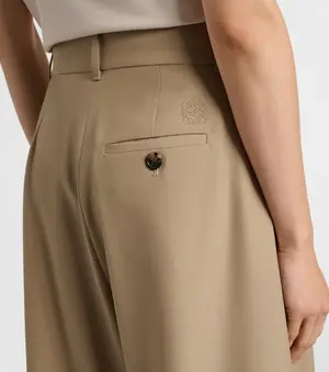 Loewe Wool Wide-leg Pants - Beige
