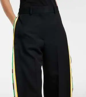 Loewe Wide-leg Wool Pants - Black