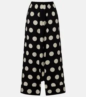 Junya Watanabe Polka-dot Wide-leg Pants - Black
