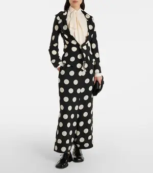 Junya Watanabe Polka-dot Wide-leg Pants - Black